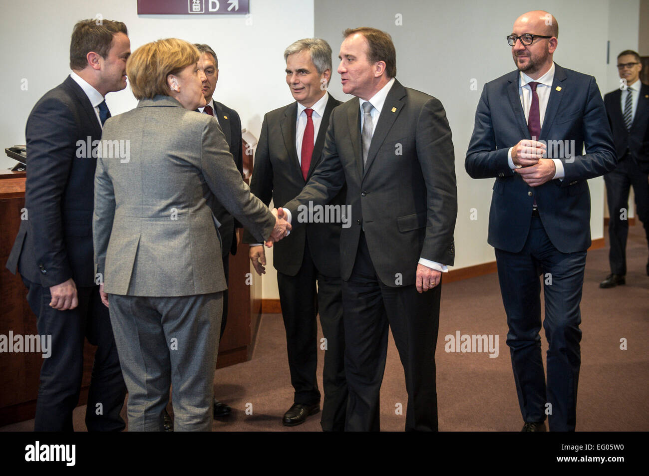(L-R) Luxembourg Prime Minister Xavier Bettel, German Federal ...