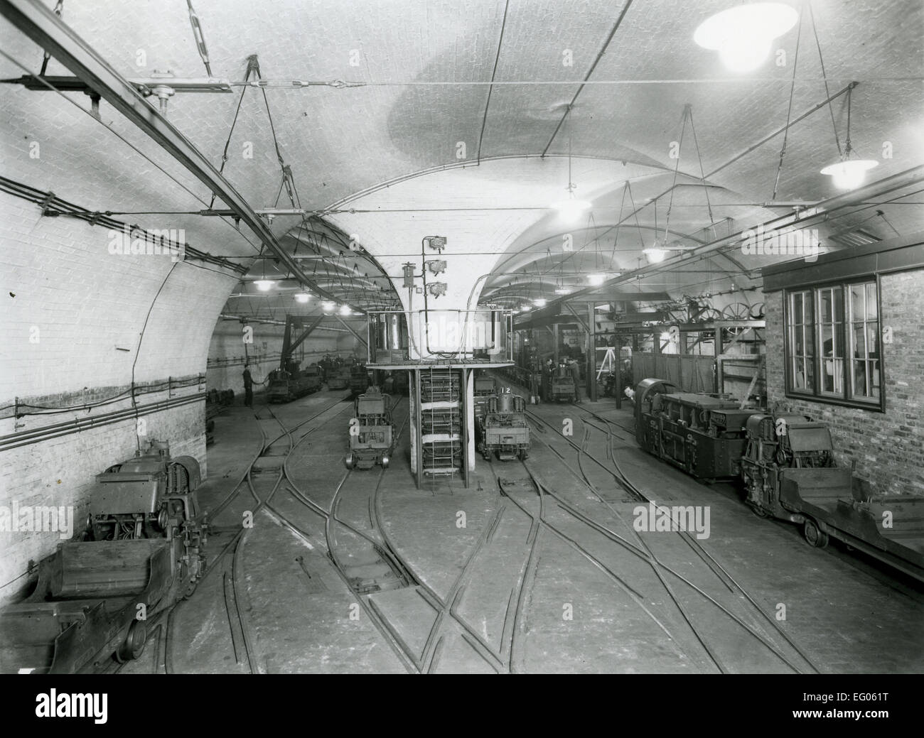 Post Office Railway - car depot and workshop. It ran for 22 hours a day ...