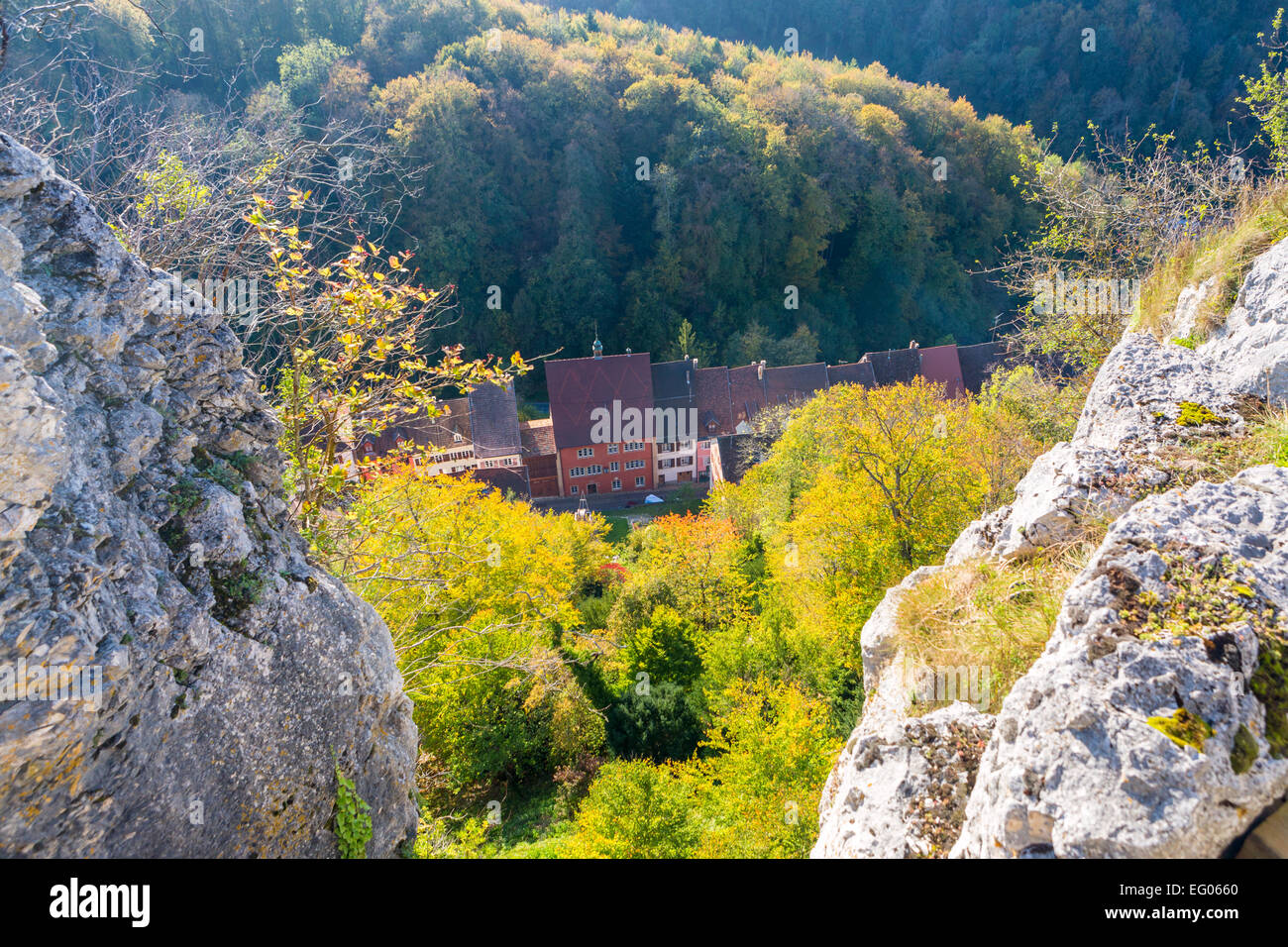 Ferrette view from ruins of the castle, Haut Rhin, Alsace, France Stock ...