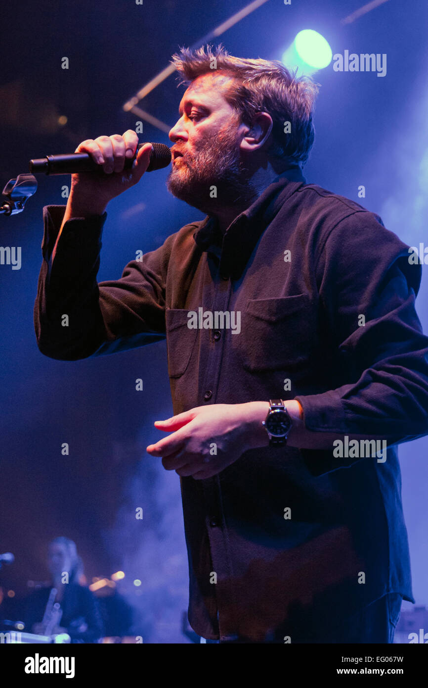 London, UK. 11th Feb 2015. Guy Garvey lead singer of Elbow, Live ...