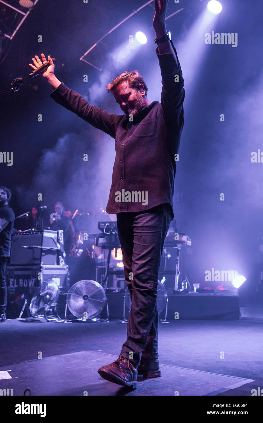 London, UK. 11th Feb 2015. Guy Garvey lead singer of Elbow, Live ...