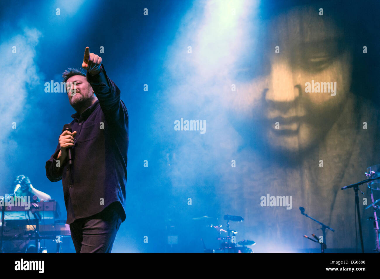 London, UK. 11th Feb 2015. Guy Garvey lead singer of Elbow, Live ...