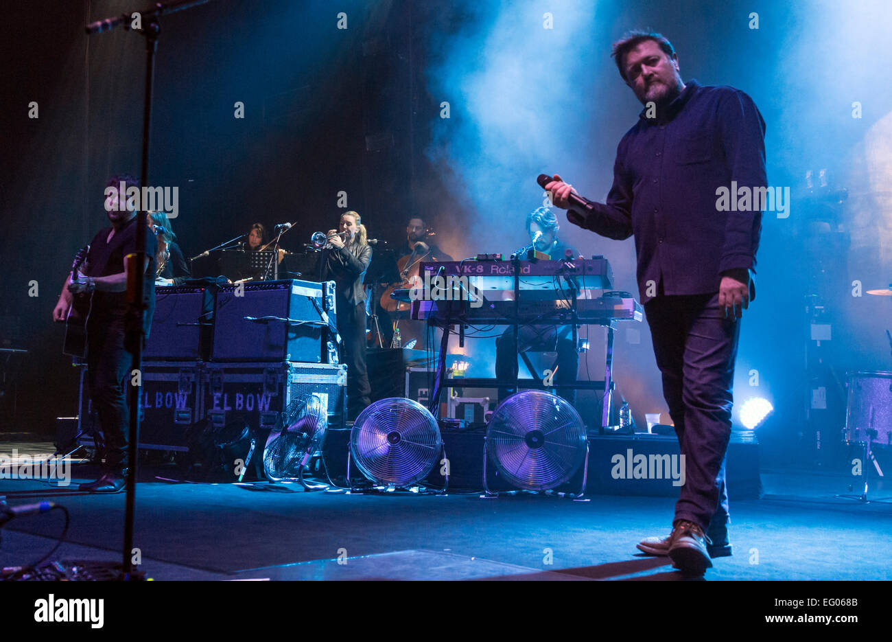 London, UK. 11th Feb 2015. Guy Garvey lead singer of Elbow, Live ...