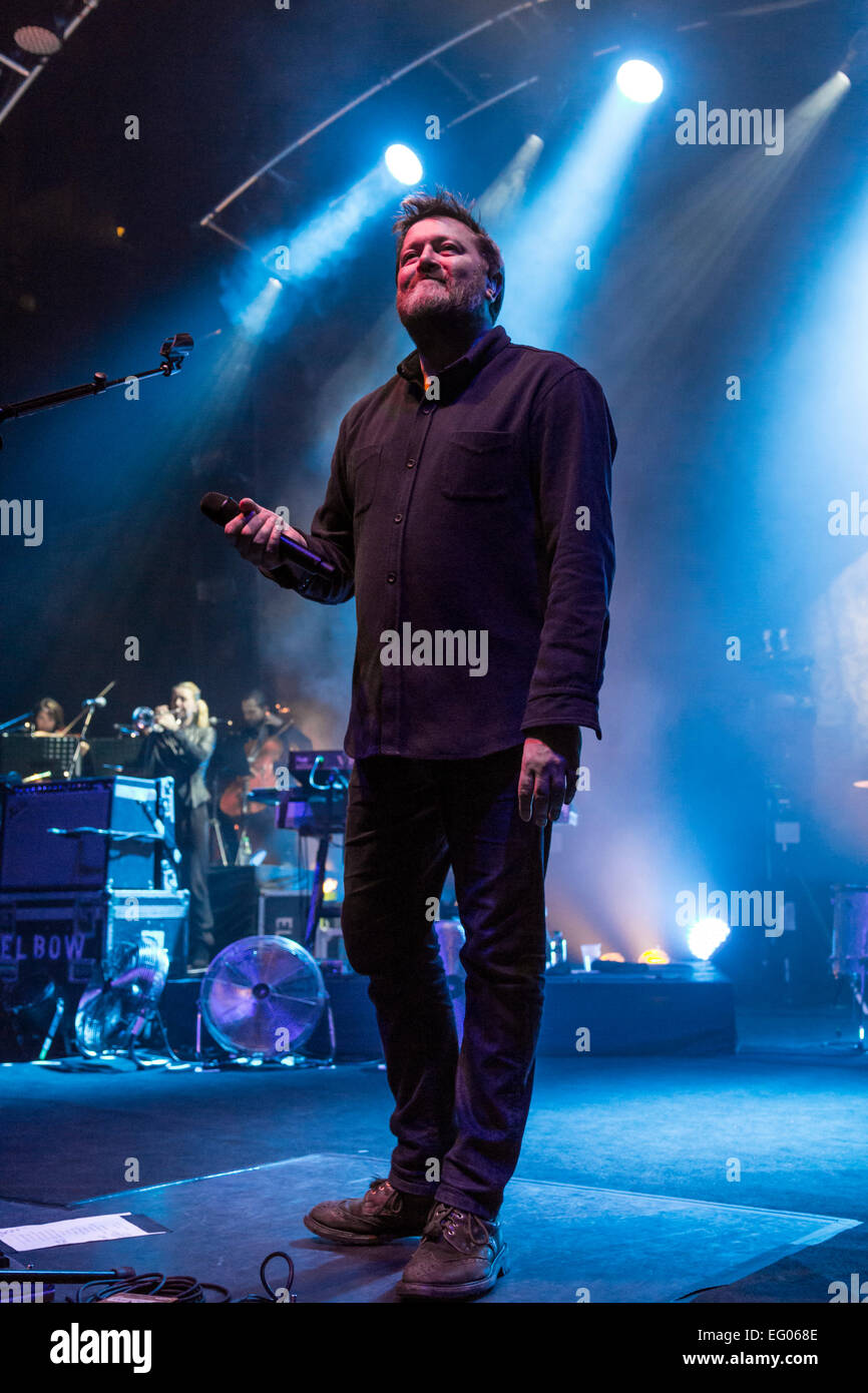 London, UK. 11th Feb 2015. Guy Garvey lead singer of Elbow, Live ...