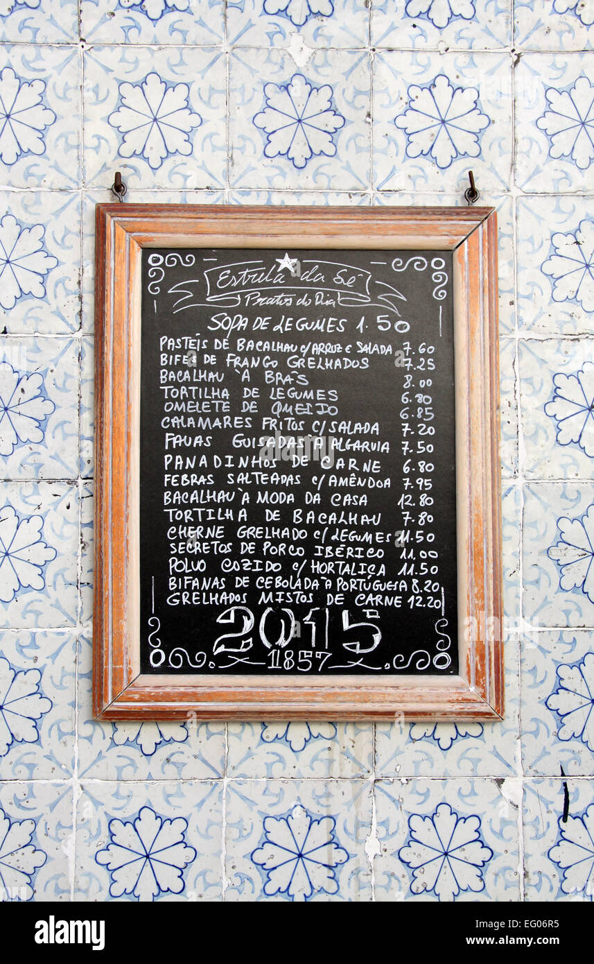 Azulejos tiles lisbon cafe hi-res stock photography and images - Alamy