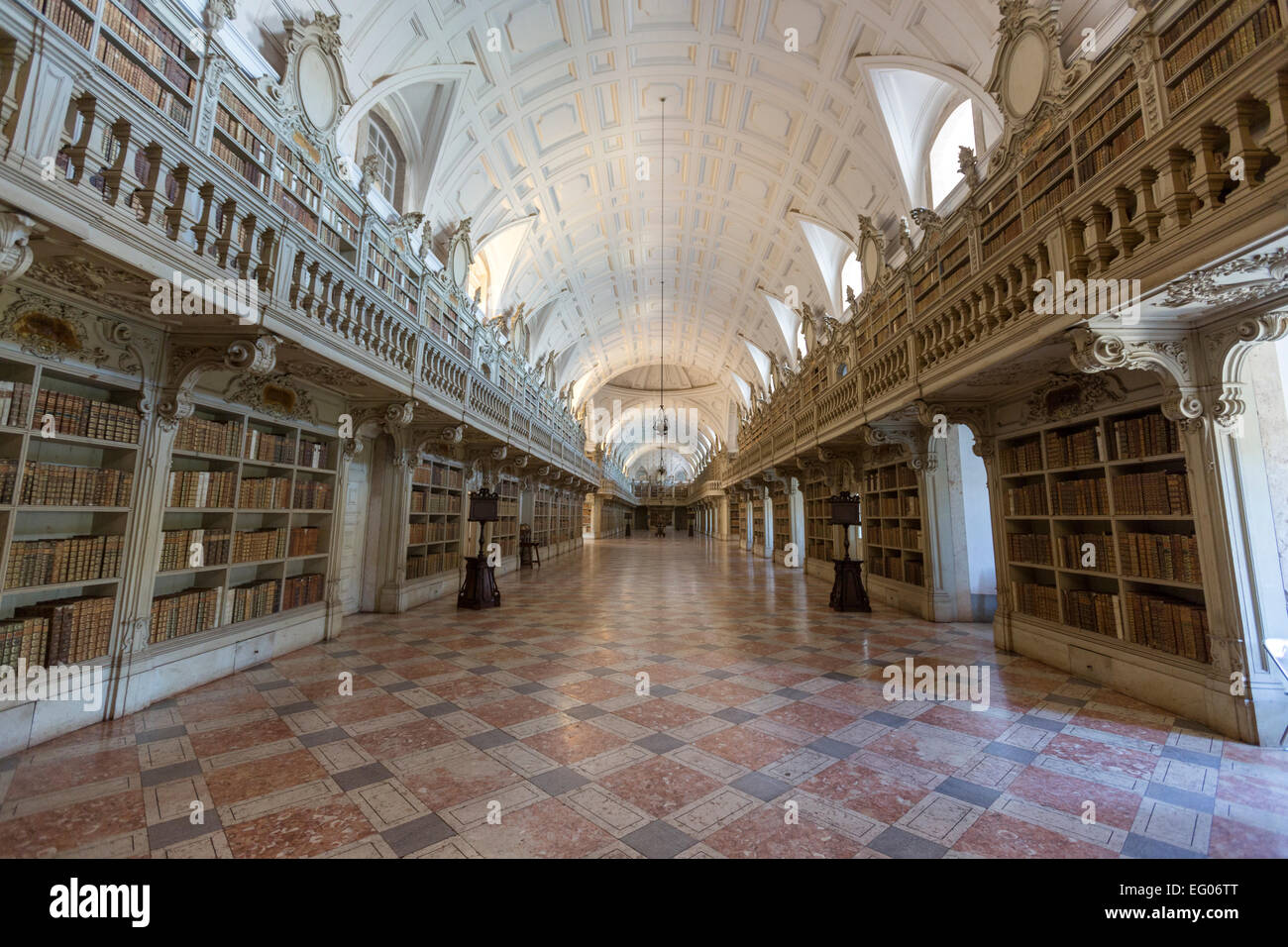 Library of the Palace of Mafra Stock Photo - Alamy