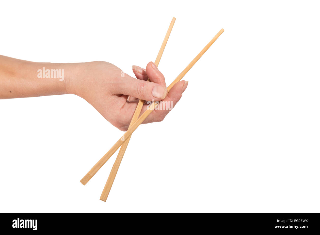 female hand with chopsticks, isolated Stock Photo - Alamy