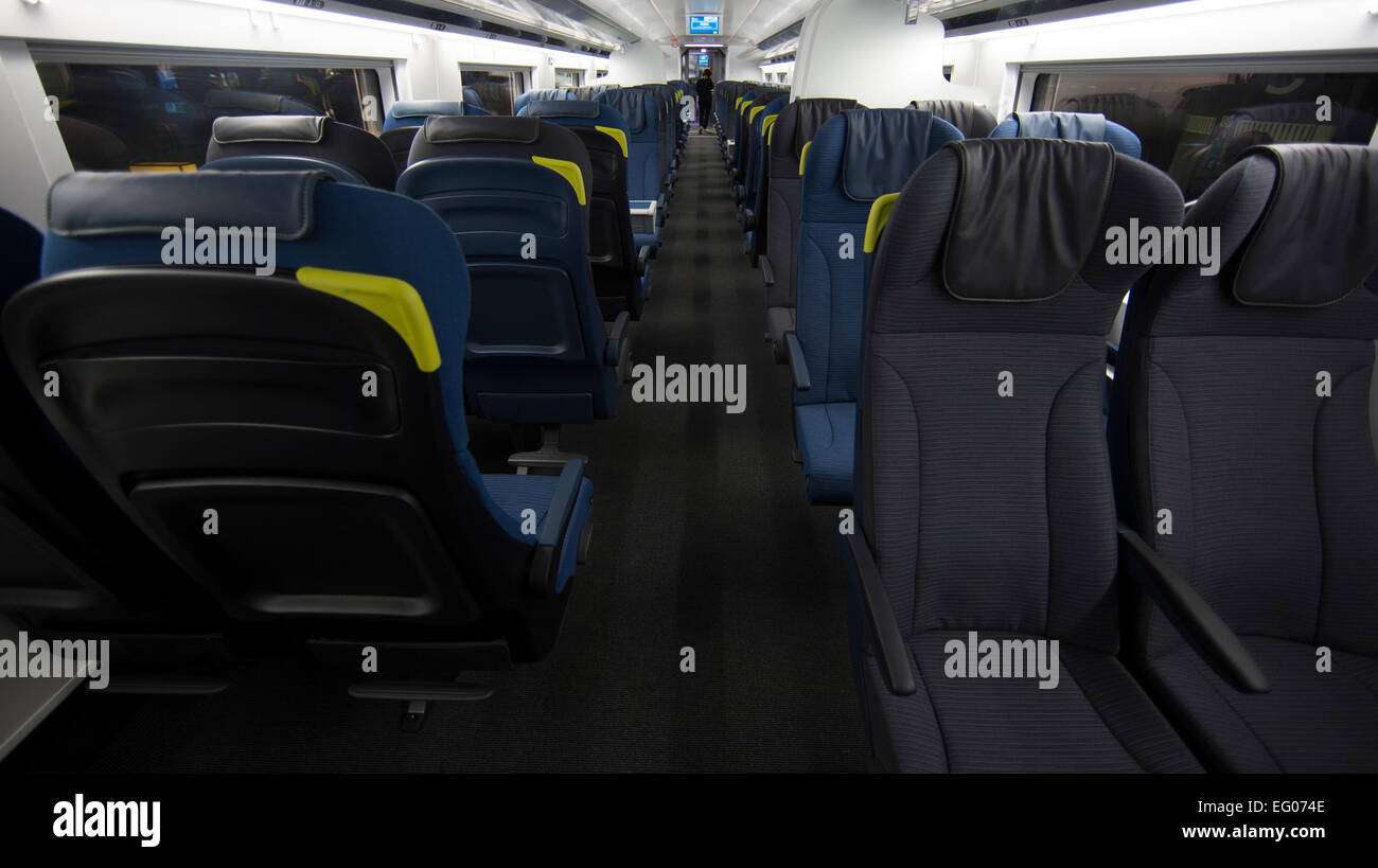 UNITED KINGDOM, London : The interior cabin of the new Eurostar Train ...