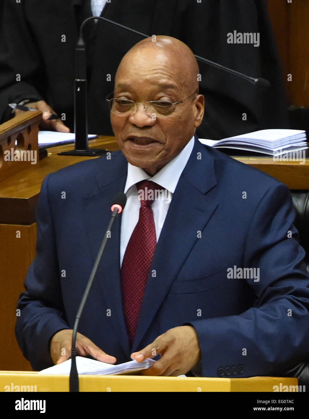 Cape Town, South Africa. 12th Feb, 2015. South African President Jacob ...