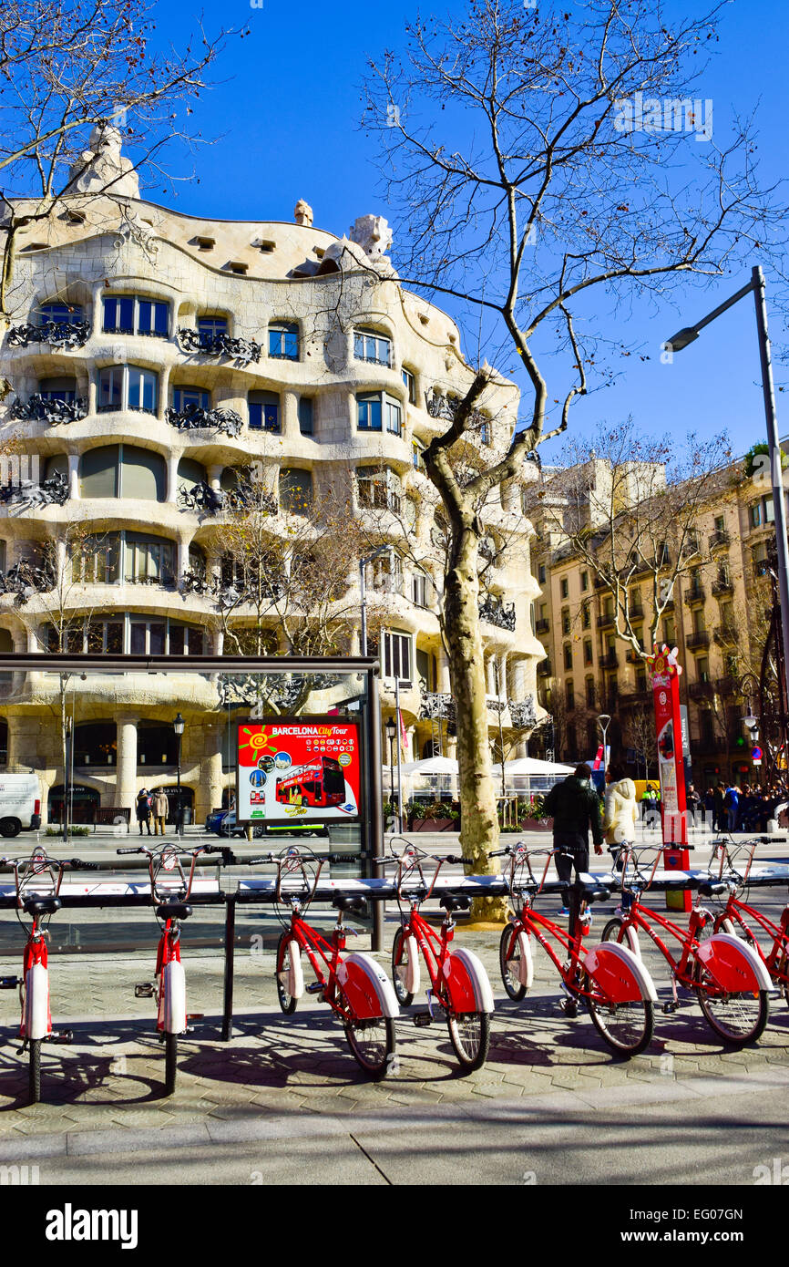 Casa Mila aka La Pedrera designed by Antoni Gaudi architect. Barcelona ...