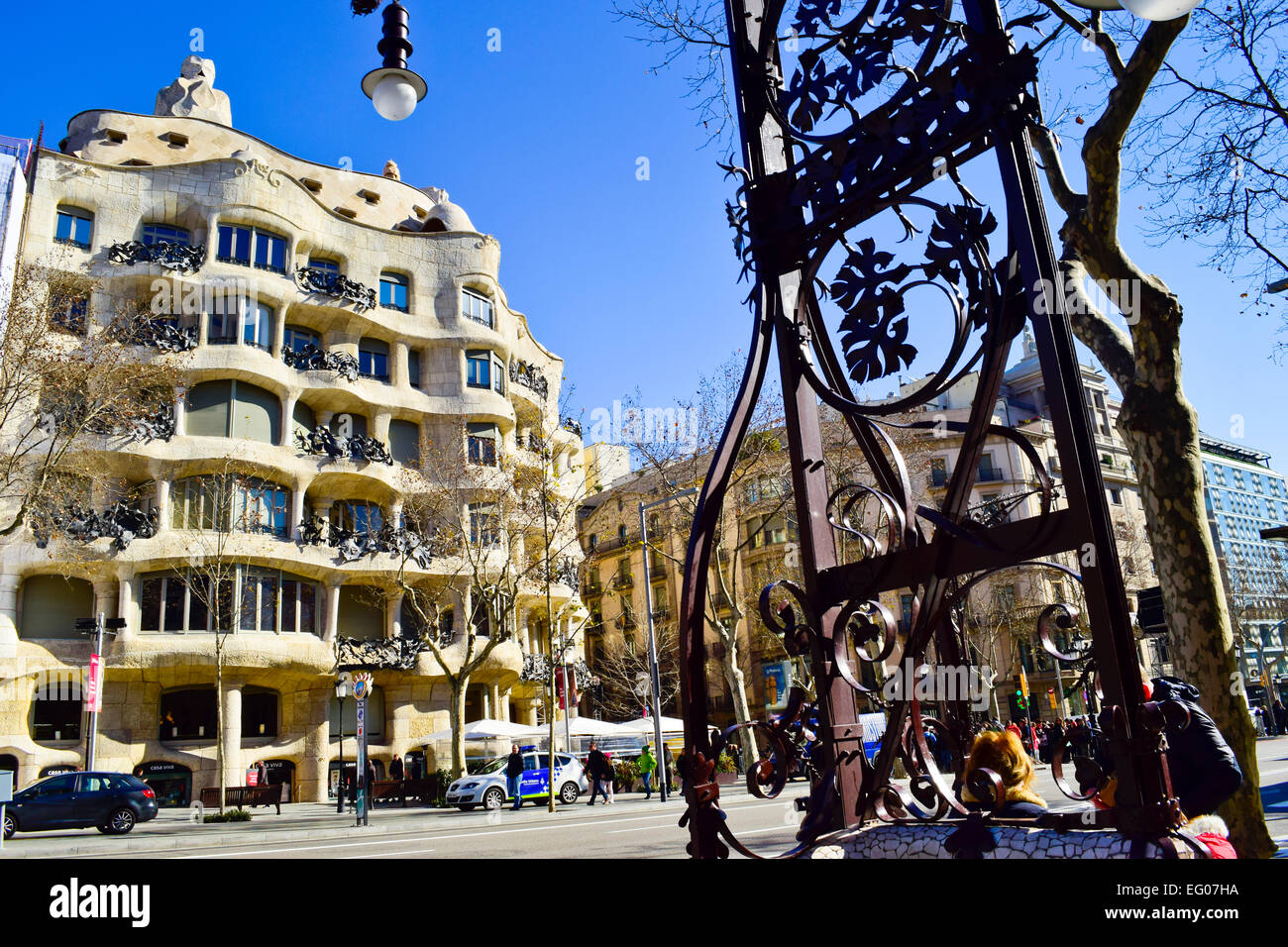 Casa Mila aka La Pedrera designed by Antoni Gaudi architect. Barcelona ...