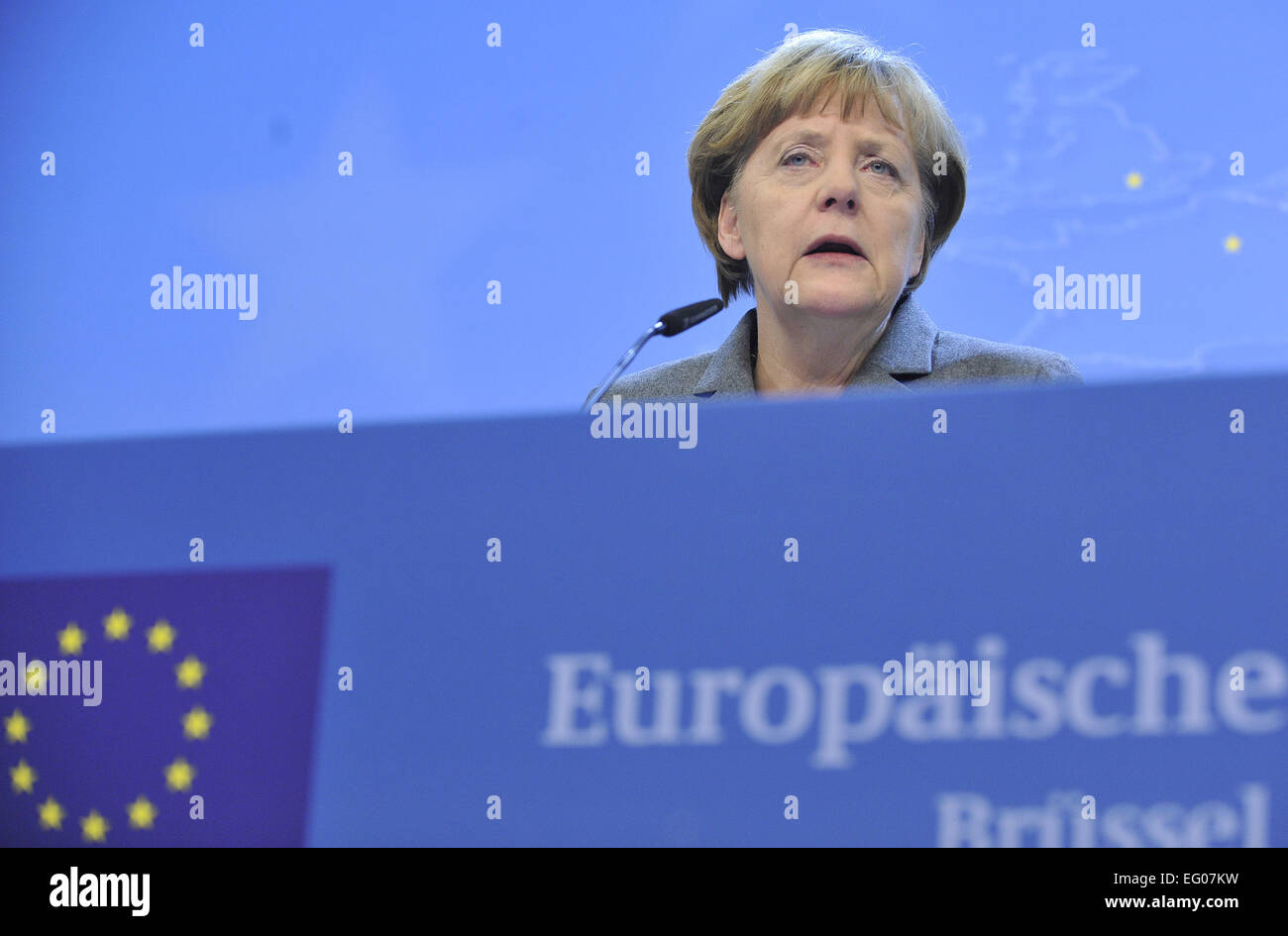 Brussels, Belgium. 12th Feb, 2015. German Chancellor Angela Merkel ...