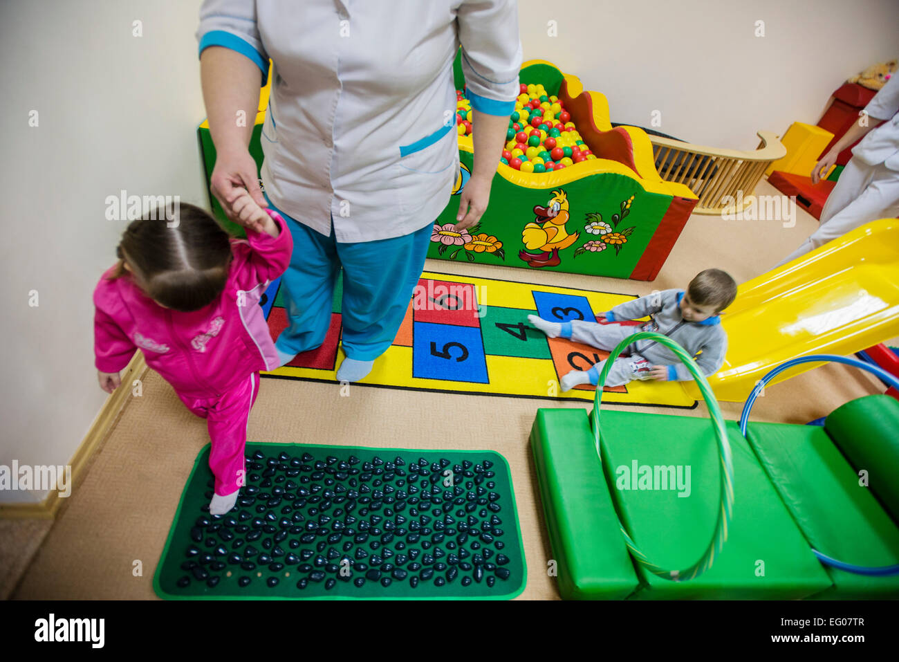 Orphans play in physiotherapy room, Orphanage 'Zhytomyr regional ...