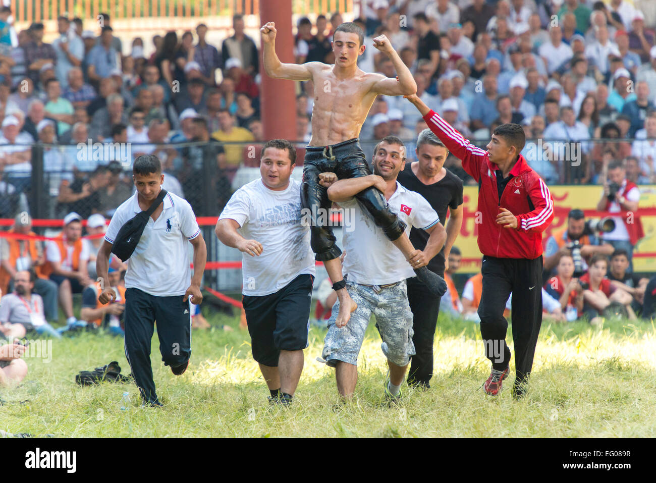 The Winning Wrestler, Kirkpinar Stock Photo - Alamy