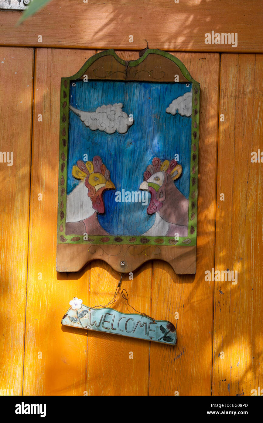 Welcome sign on a front gate in Berkeley, California Stock Photo - Alamy