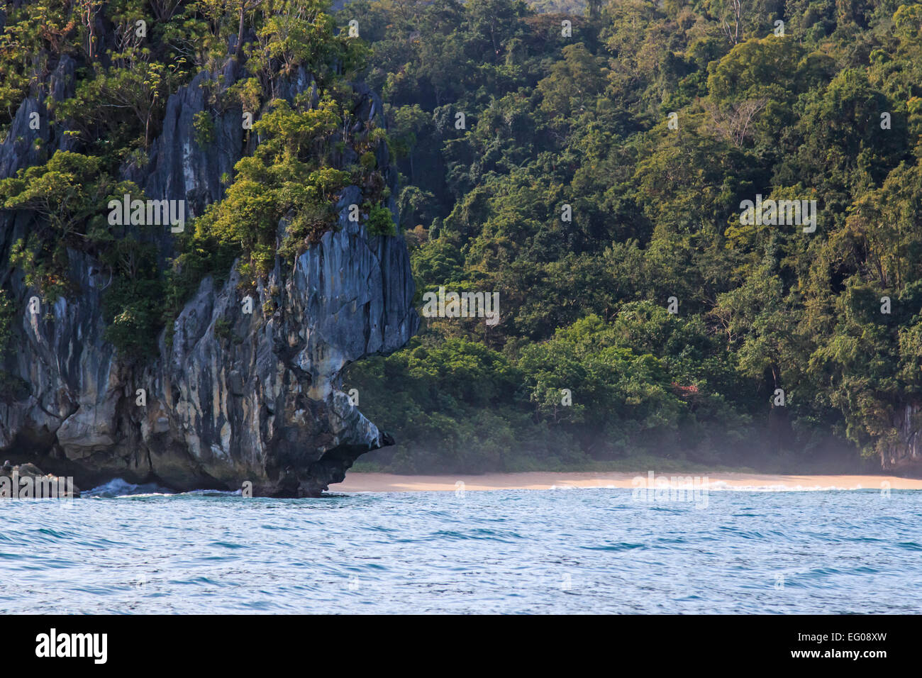 Palawan beach, by the Undergorund River, Philippines Stock Photo - Alamy