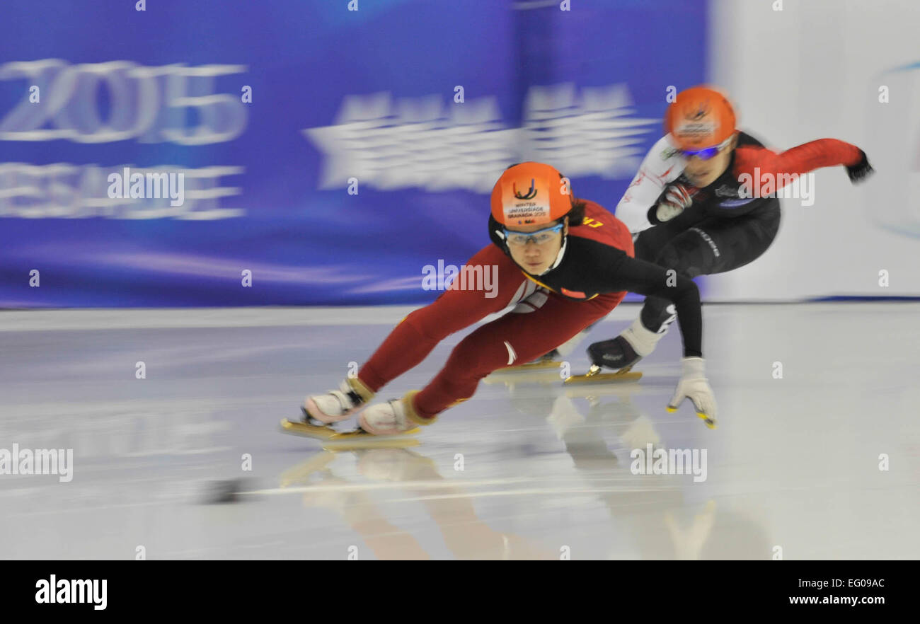 Granada, Spain. 12th Feb, 2015. China's Han Yutong (L) competes during ...
