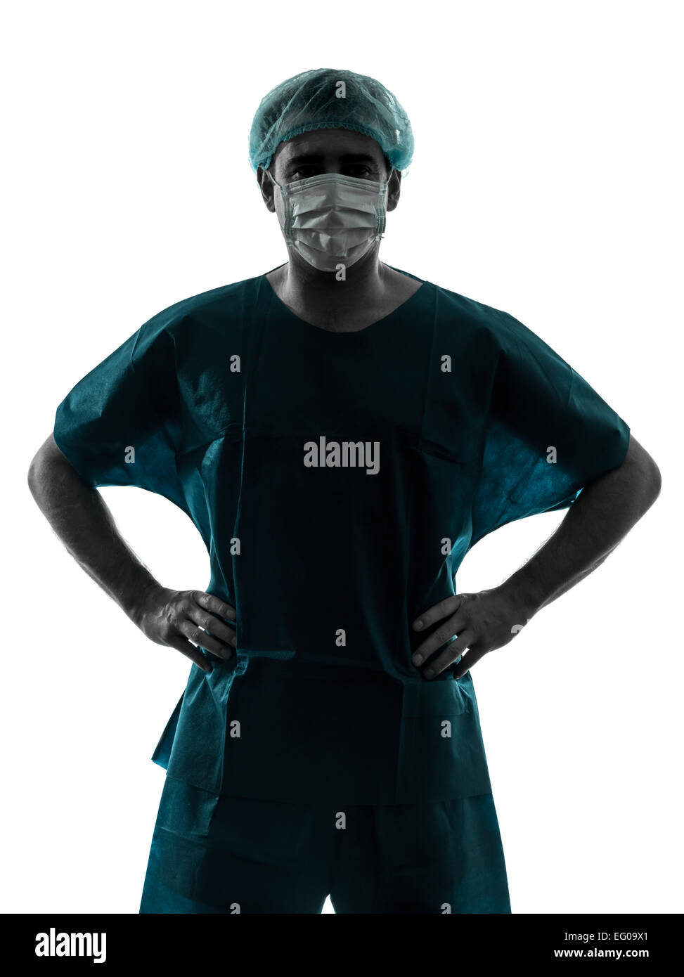one doctor surgeon man portrait with face mask medical worker ...