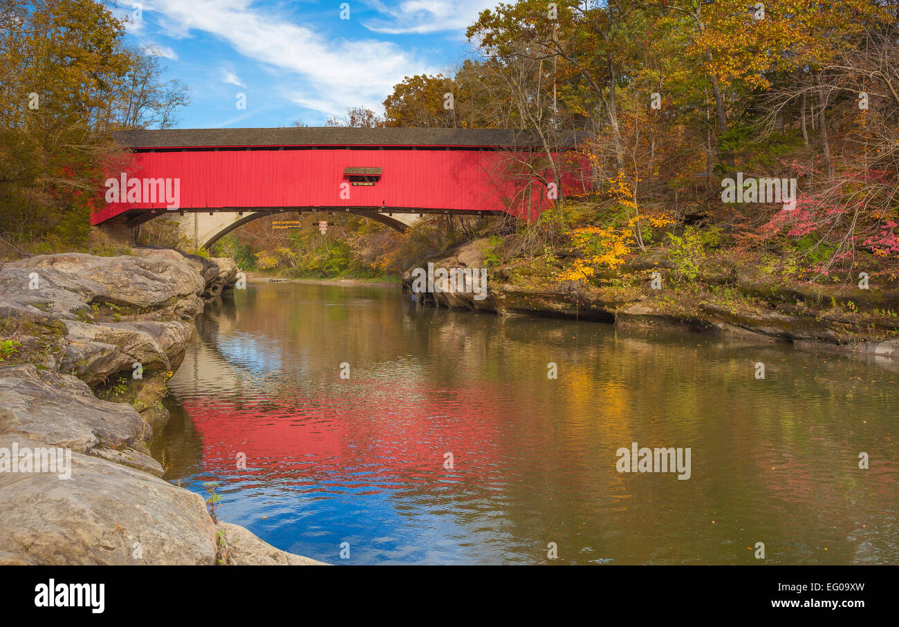 Parke County, IN: The Narrows Bridge (1882) on Sugar Creek at Turkey ...