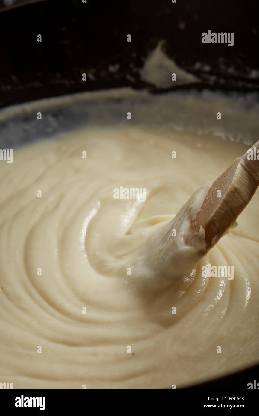 The process of making bechamel sauce Stock Photo - Alamy