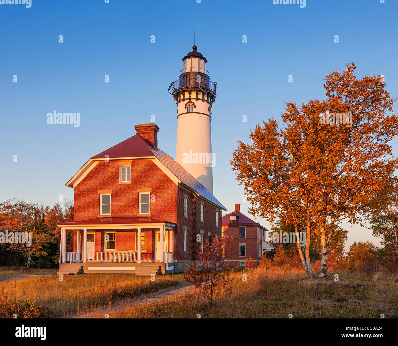 Pictured Rocks National Lakeshore, MI: Sunrise light on Au Sable Light ...