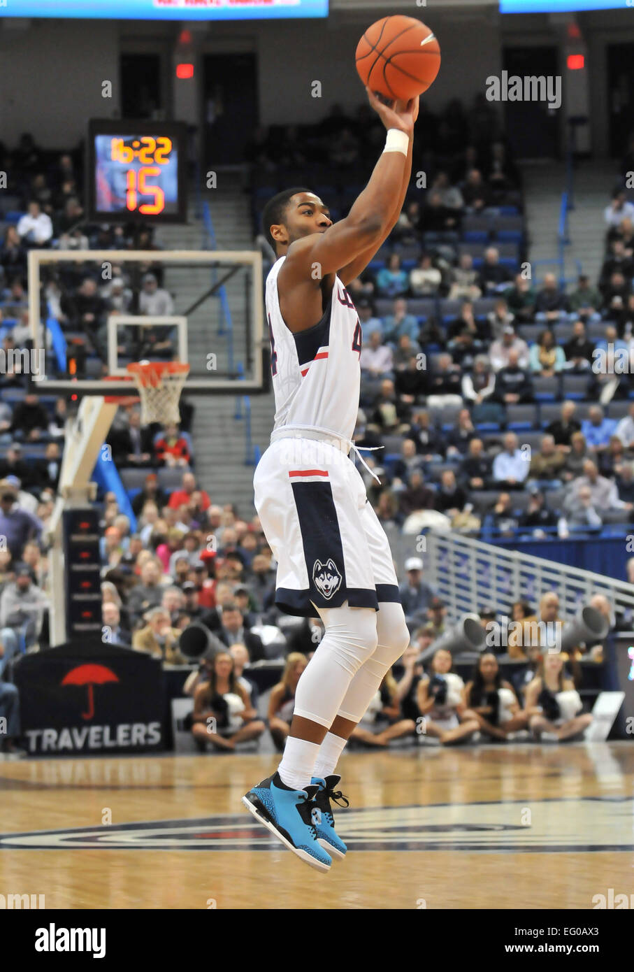 February 12th 2015:Rodney Purvis(44) of Uconn in action during the NCAA ...