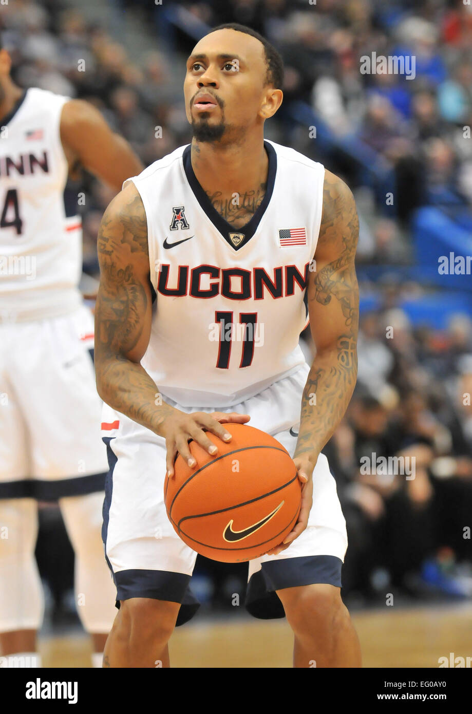 February 12th 2015: Ryan Boatright(11) of Uconn in action during the ...