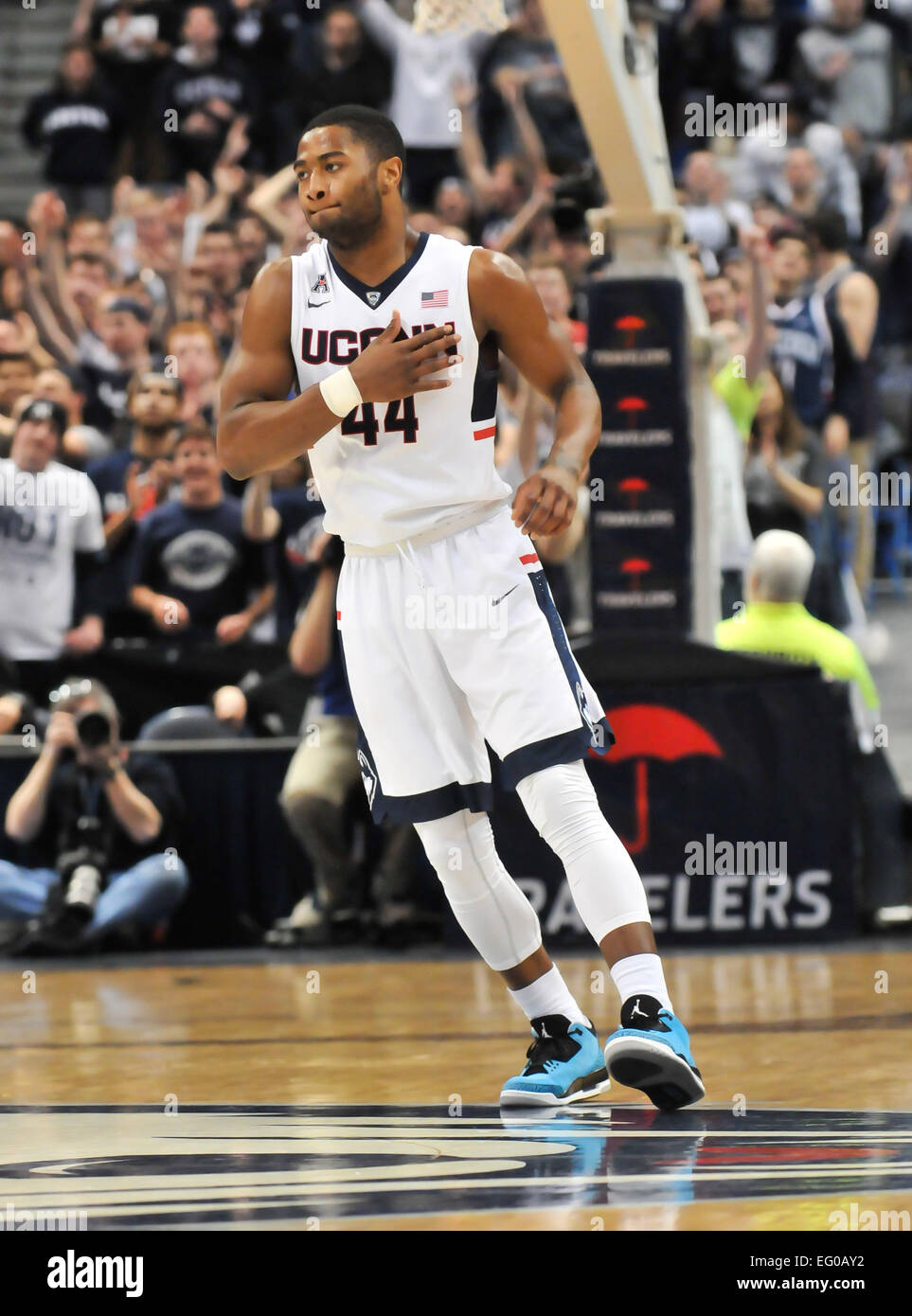 February 12th 2015:Rodney Purvis(44) of Uconn in action during the NCAA ...