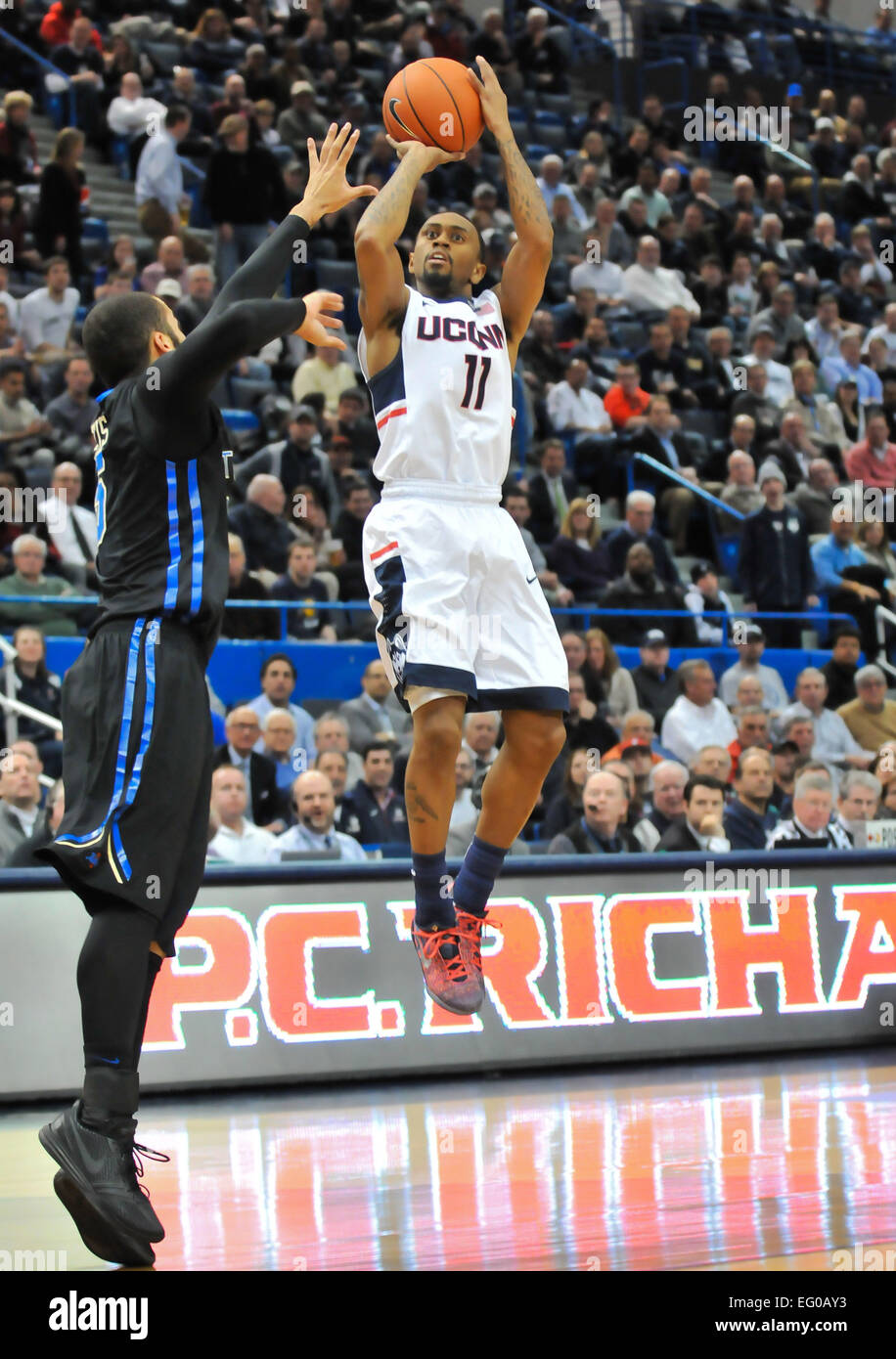 February 12th 2015: Ryan Boatright(11) of Uconn in action during the ...
