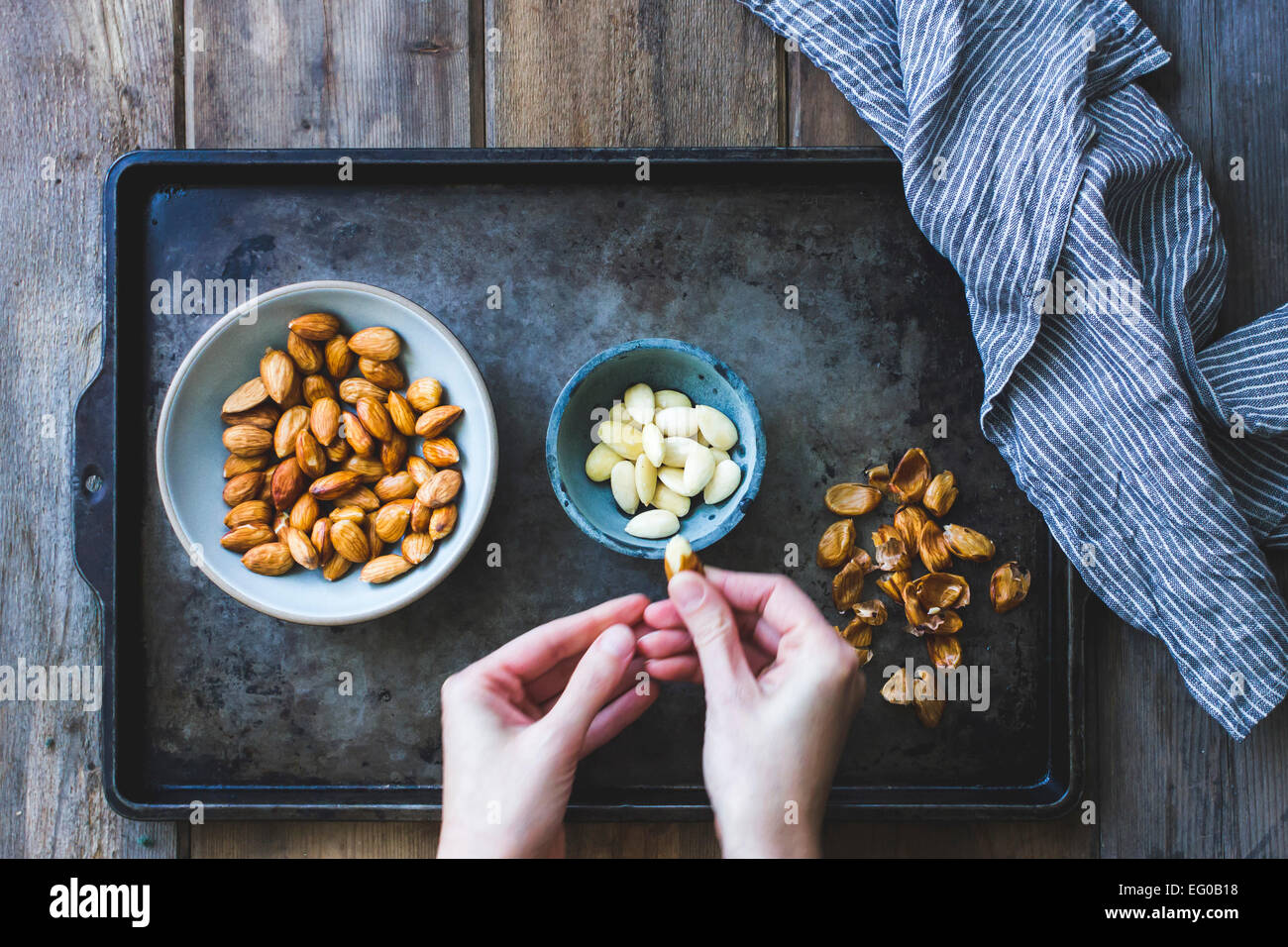 Hands with almonds hi-res stock photography and images - Alamy