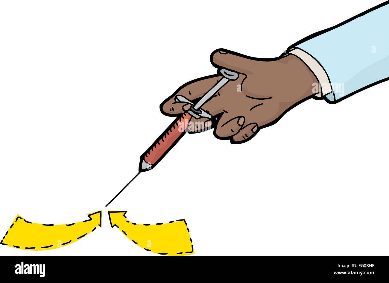 Blood drawing diagram cartoon over white background Stock Photo - Alamy