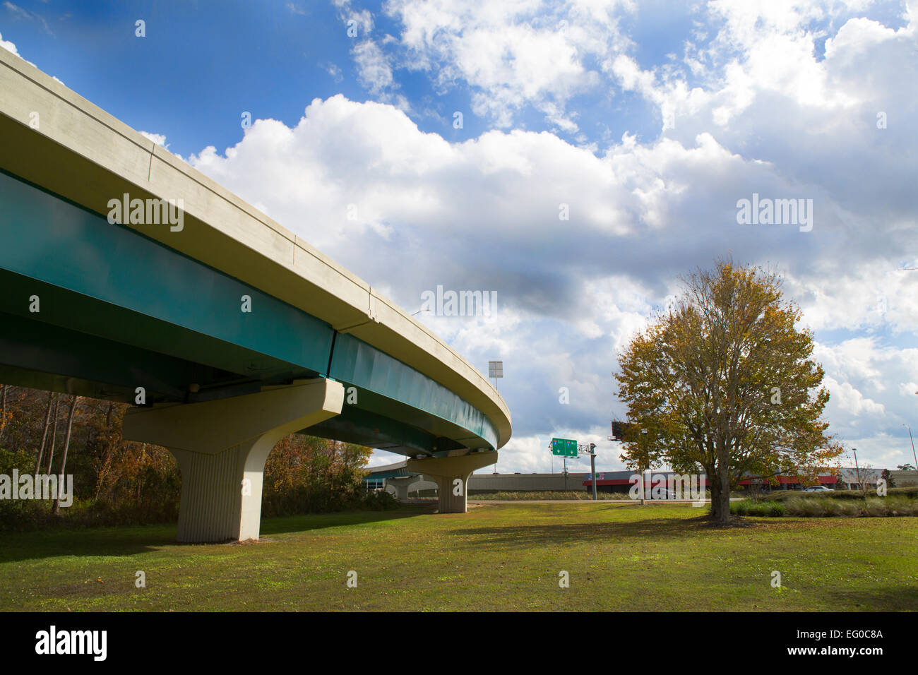 Exit ramp off Interstate 4 in Orlando, Florida. Image is shot from ...