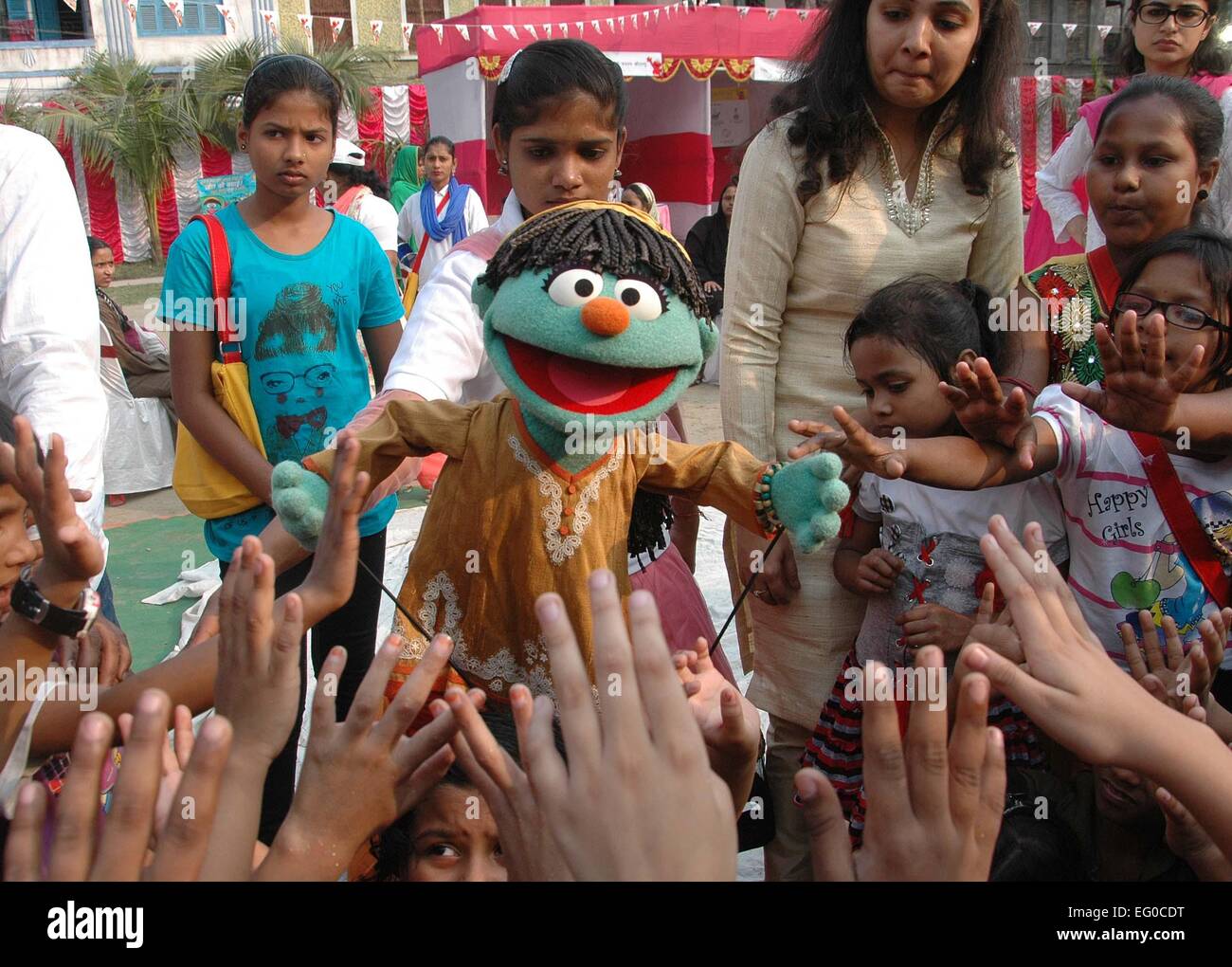 Children participate in an educational program 'Galli Galli Sim Sim ...