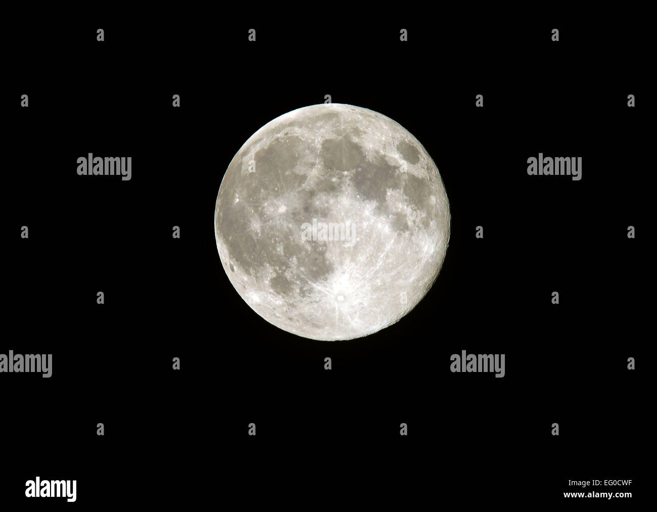 A Supermoon in the night sky over Miramar, Florida. The supermoon ...