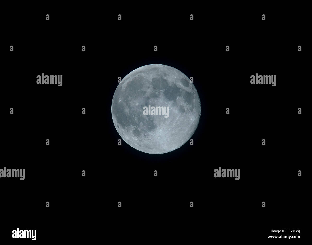 A Supermoon in the night sky over Miramar, Florida. The supermoon ...