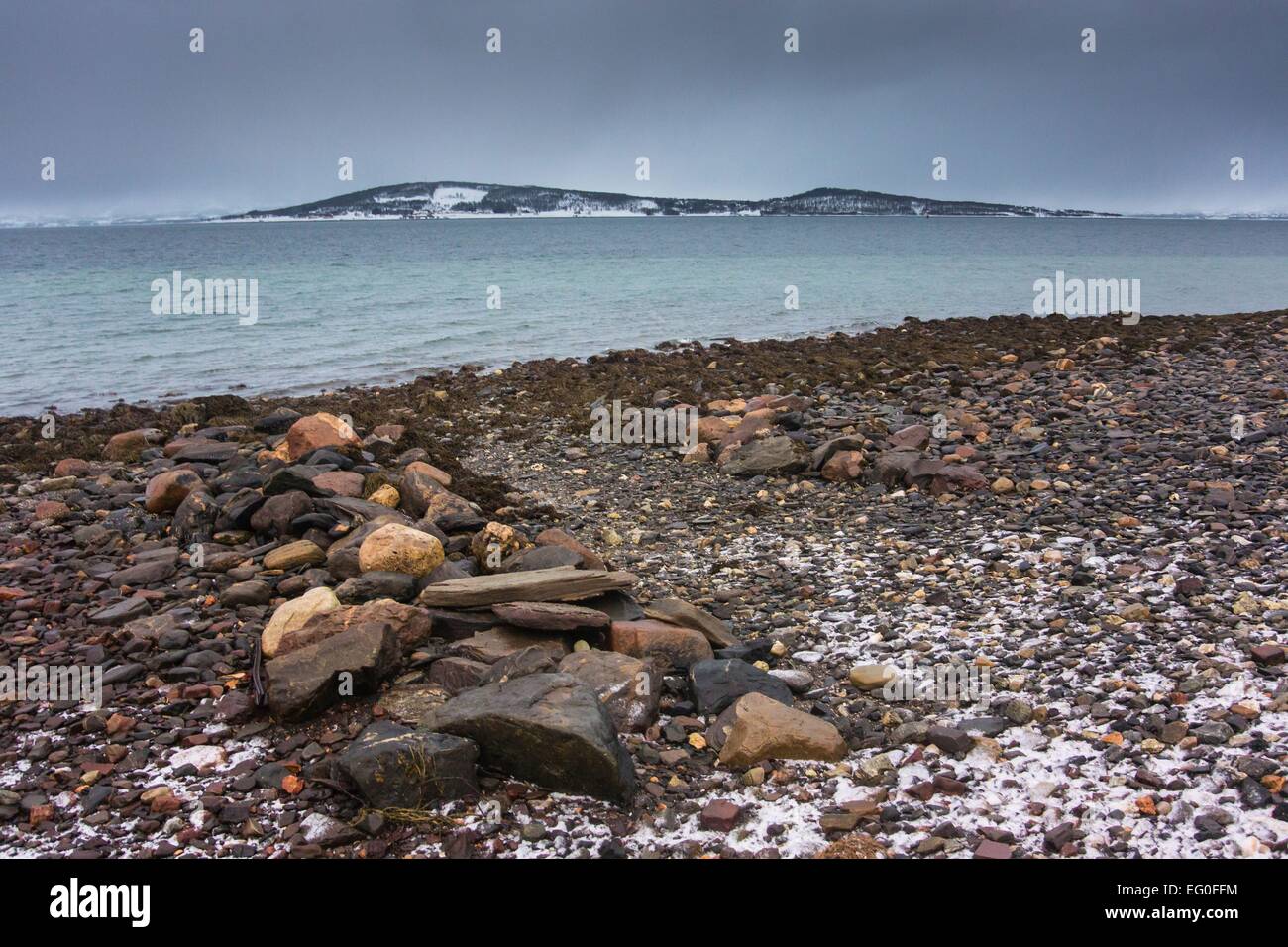 island Hakoya at Tromso, photo: January 25, 2015 Stock Photo - Alamy