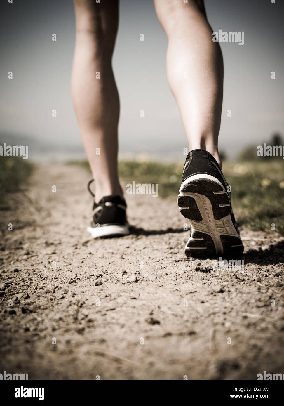 Feet running path gravel hi-res stock photography and images - Alamy