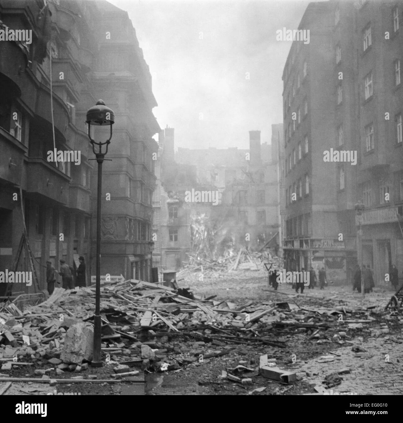Prague, bomb raid aftermath Stock Photo - Alamy
