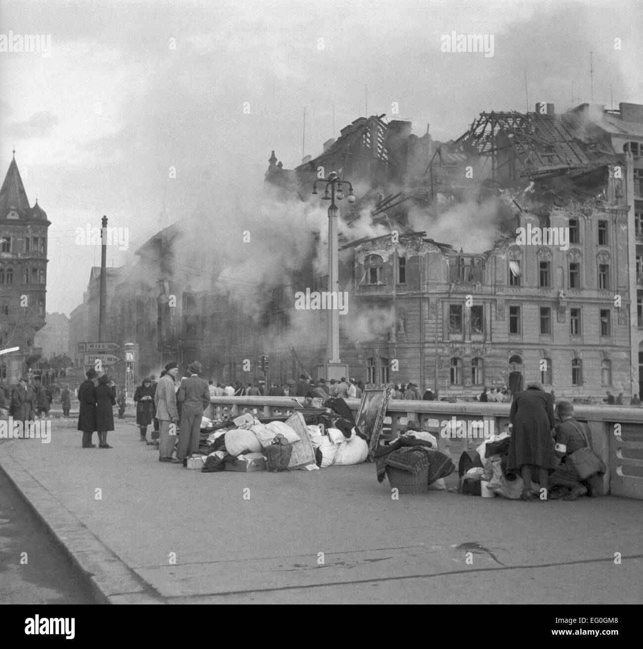 Prague, bomb raid aftermath Stock Photo - Alamy
