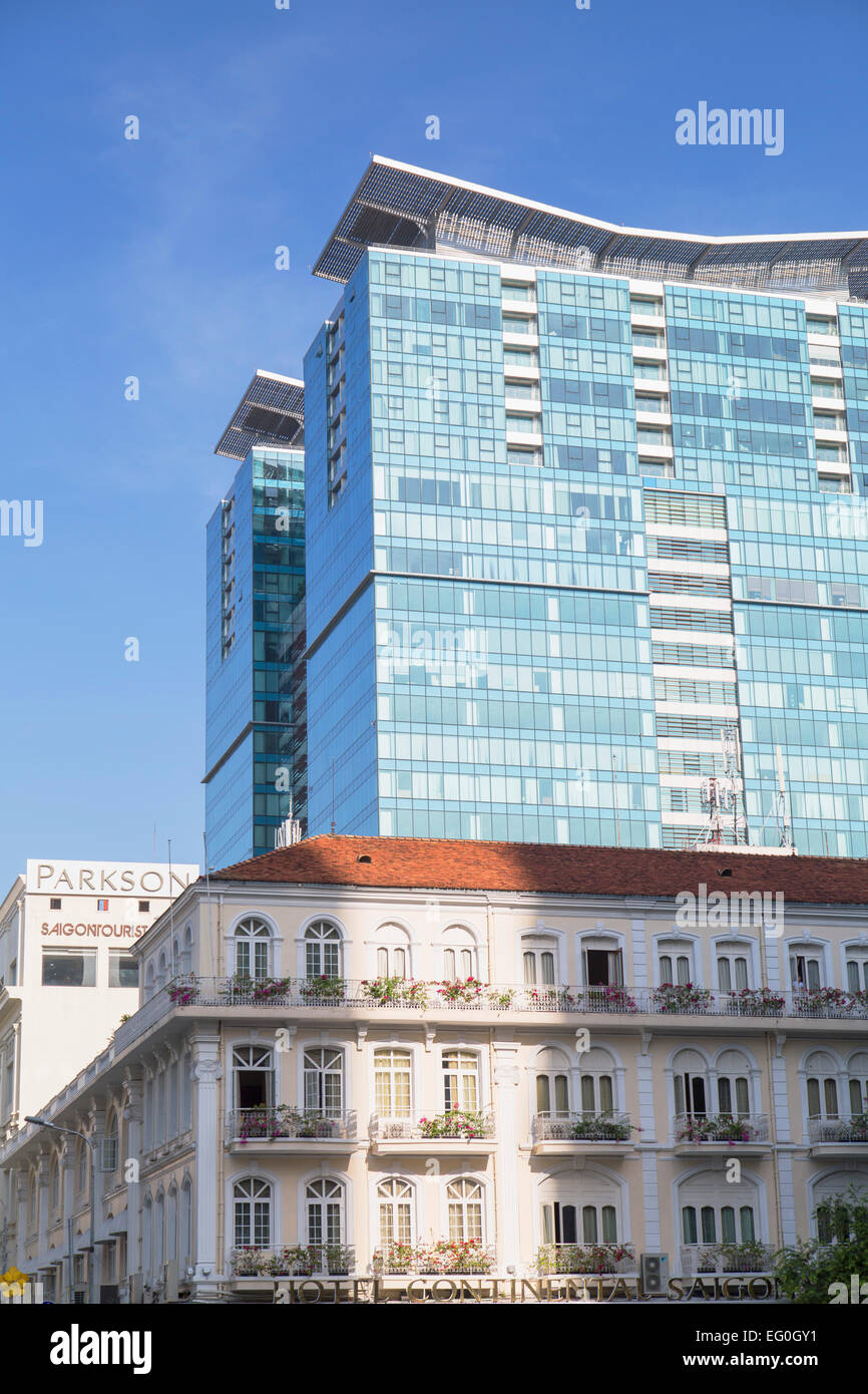 Vincom Centre and Hotel Continental, Ho Chi Minh City, Vietnam Stock ...