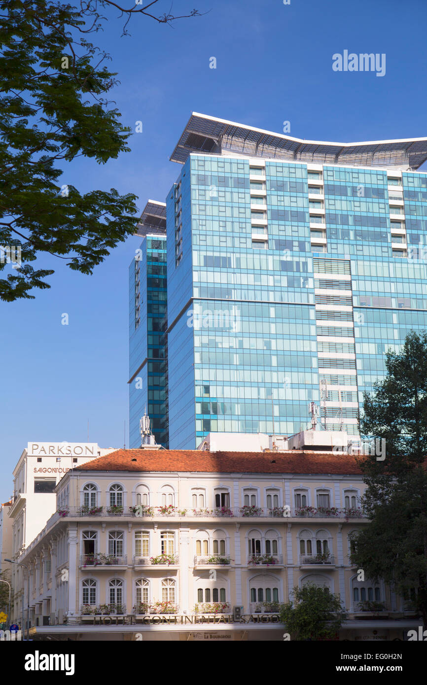 Vincom Centre and Hotel Continental, Ho Chi Minh City, Vietnam Stock ...