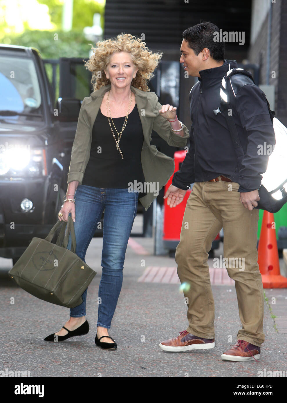 Kelly Hoppen and Piers Linney outside ITV Studios Featuring: Kelly ...