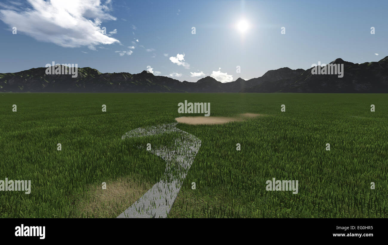 Grass field made in 3d software Stock Photo - Alamy