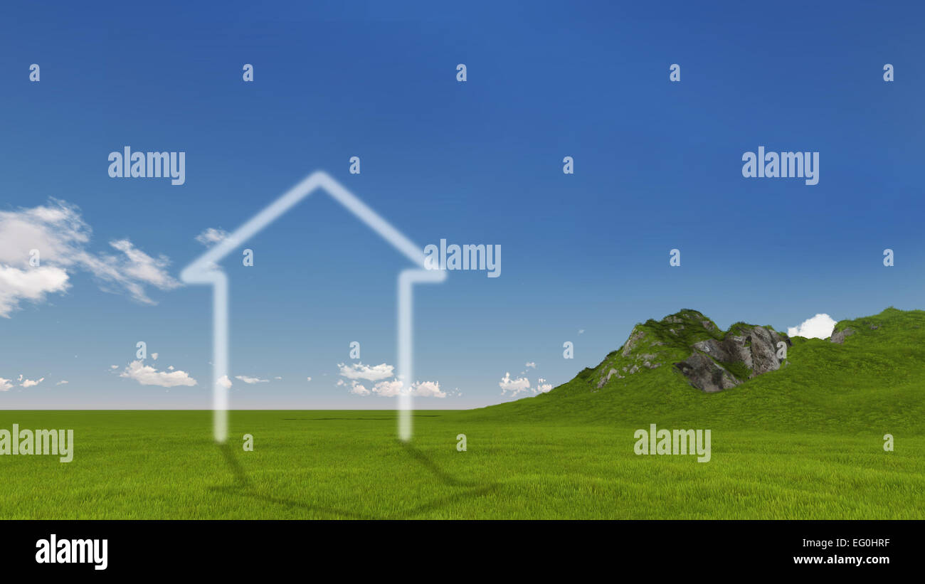 Dream House made in 3d software Stock Photo - Alamy