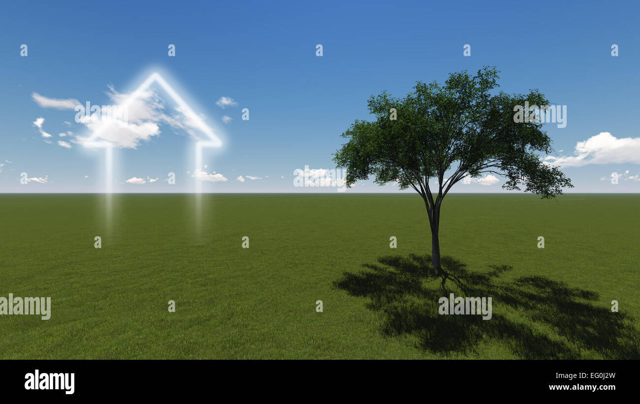 Dream House made in 3d software Stock Photo - Alamy