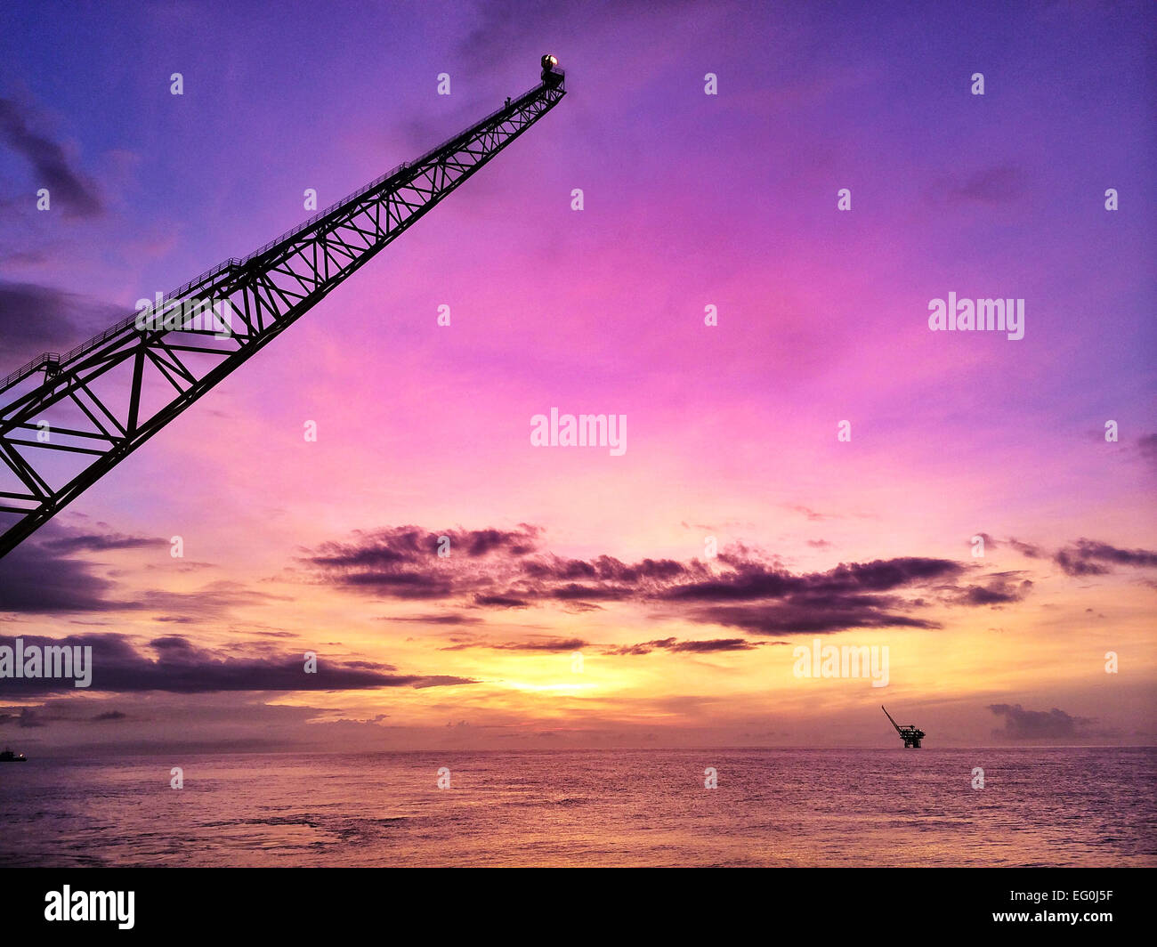 Close-up of crane on oil rig Stock Photo - Alamy