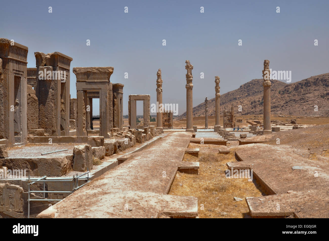 Ruins of palace in persian capital Persepolis in current Iran Stock ...