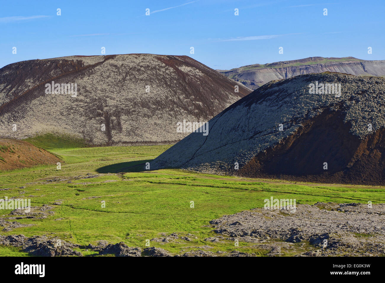 Iceland, Borgarfjordur, Twin volcanoes Stock Photo - Alamy