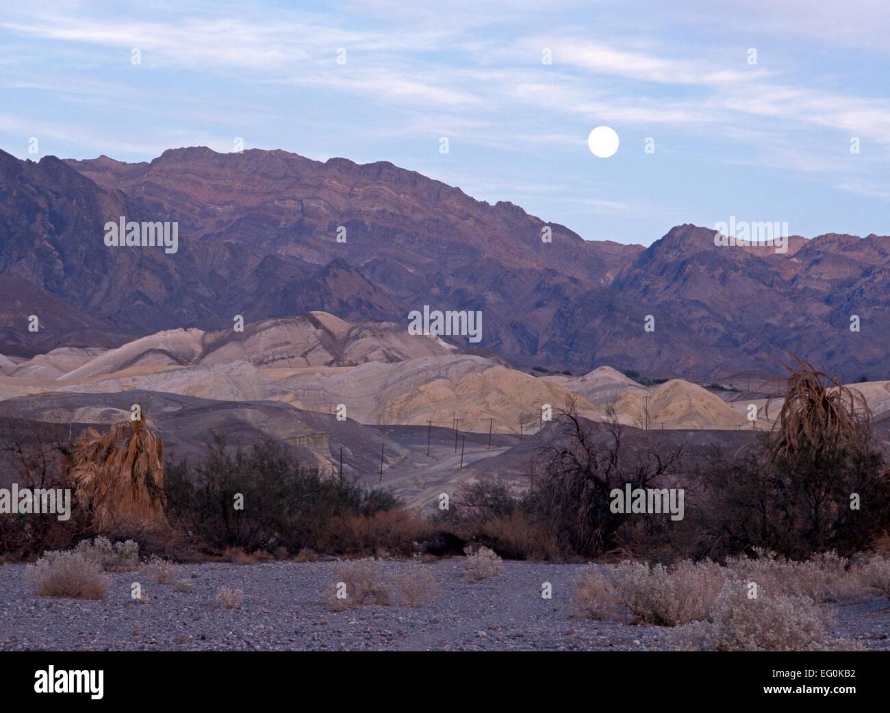 Full moon rising over Death Valley, California, USA Stock Photo - Alamy