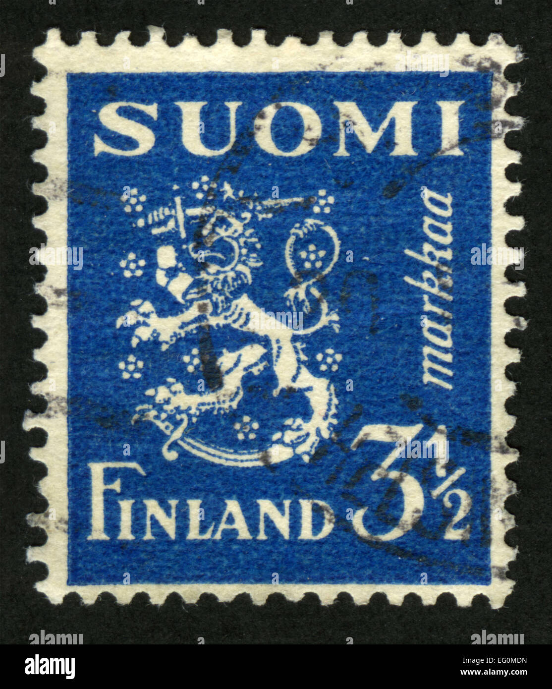 Finland, Circa: 1947, Coat of Arms, heraldic animals Stock Photo - Alamy